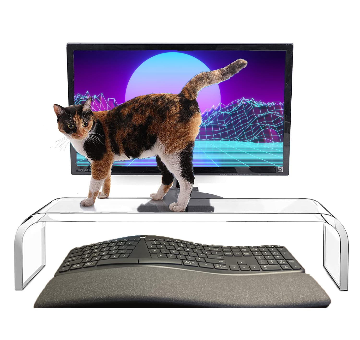 VTZEOTQ Acrylic Monitor Stand Riser Crystal Clear Monitor Riser, 21 ...