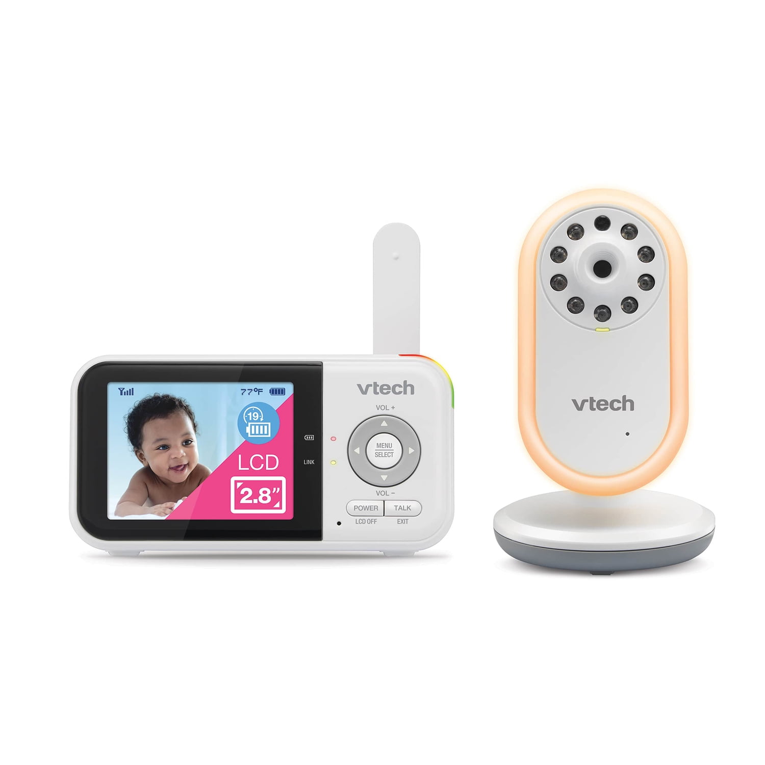 VTech 2.8" Digital Video Baby Monitor with Night Light, White - Walmart.com
