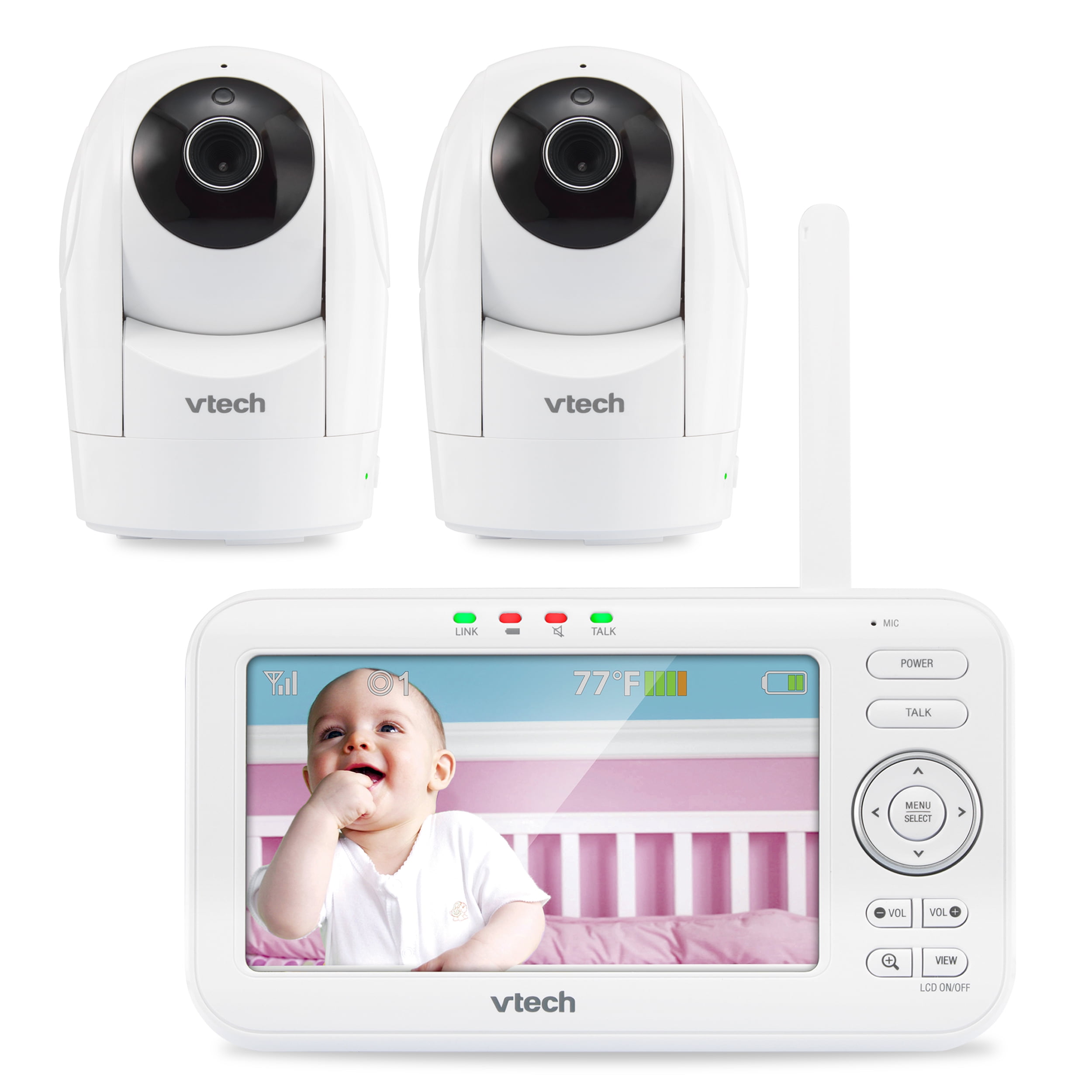 VTech 2 Camera 5" Digital Video Video Baby Monitor Camera with Pan and ...