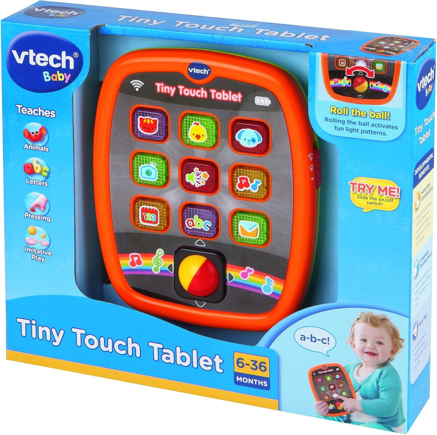 VTech Baby Tiny Touch Tablet - Orange - Walmart.com