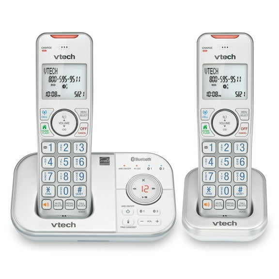 V-Tech 5-Handset Cordless Phone, Super Long Range, Bluetooth, Smart ...