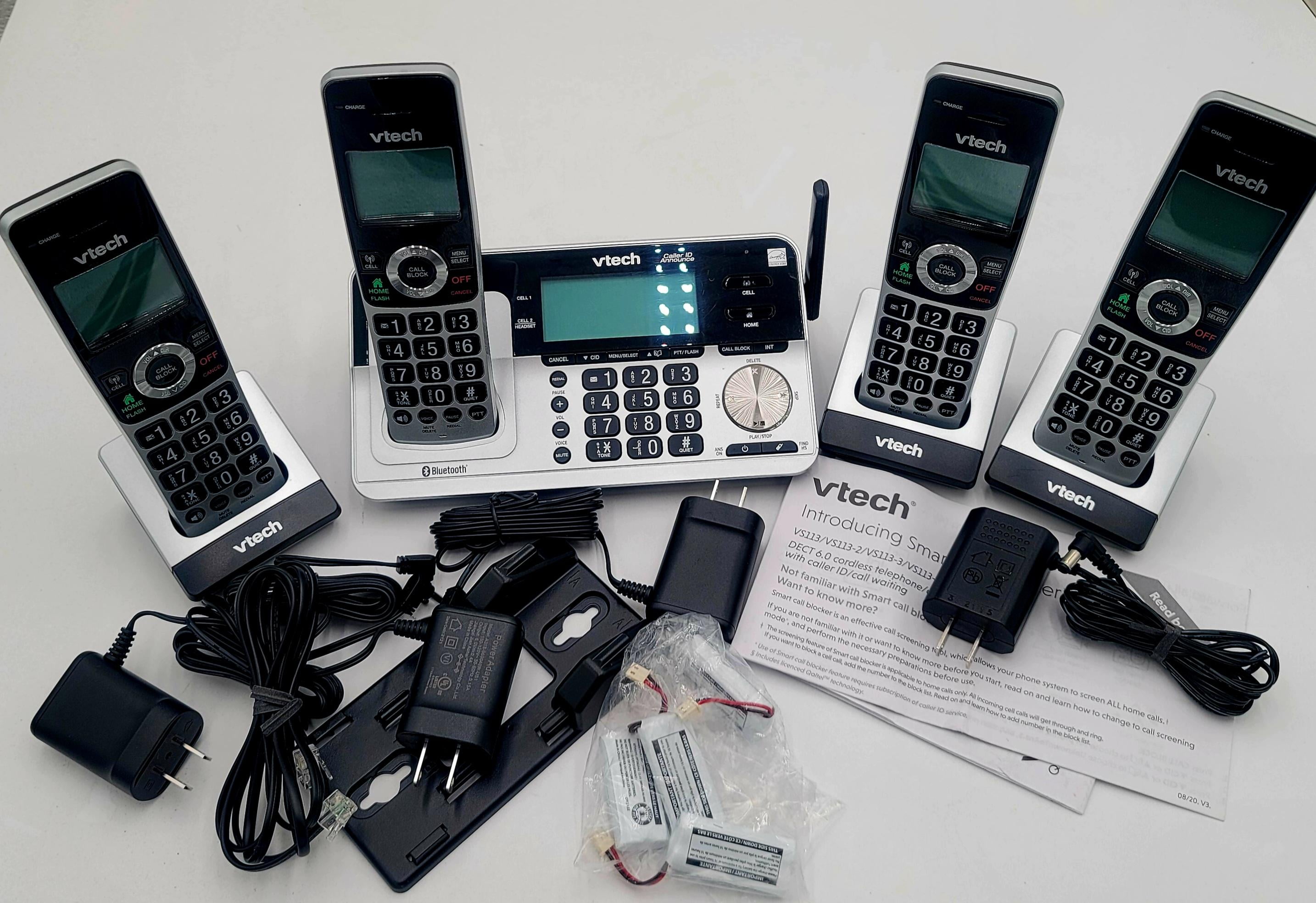 Pre-Owned VTech Cordless Phone Answering System Bluetooth Call Block, 4 ...