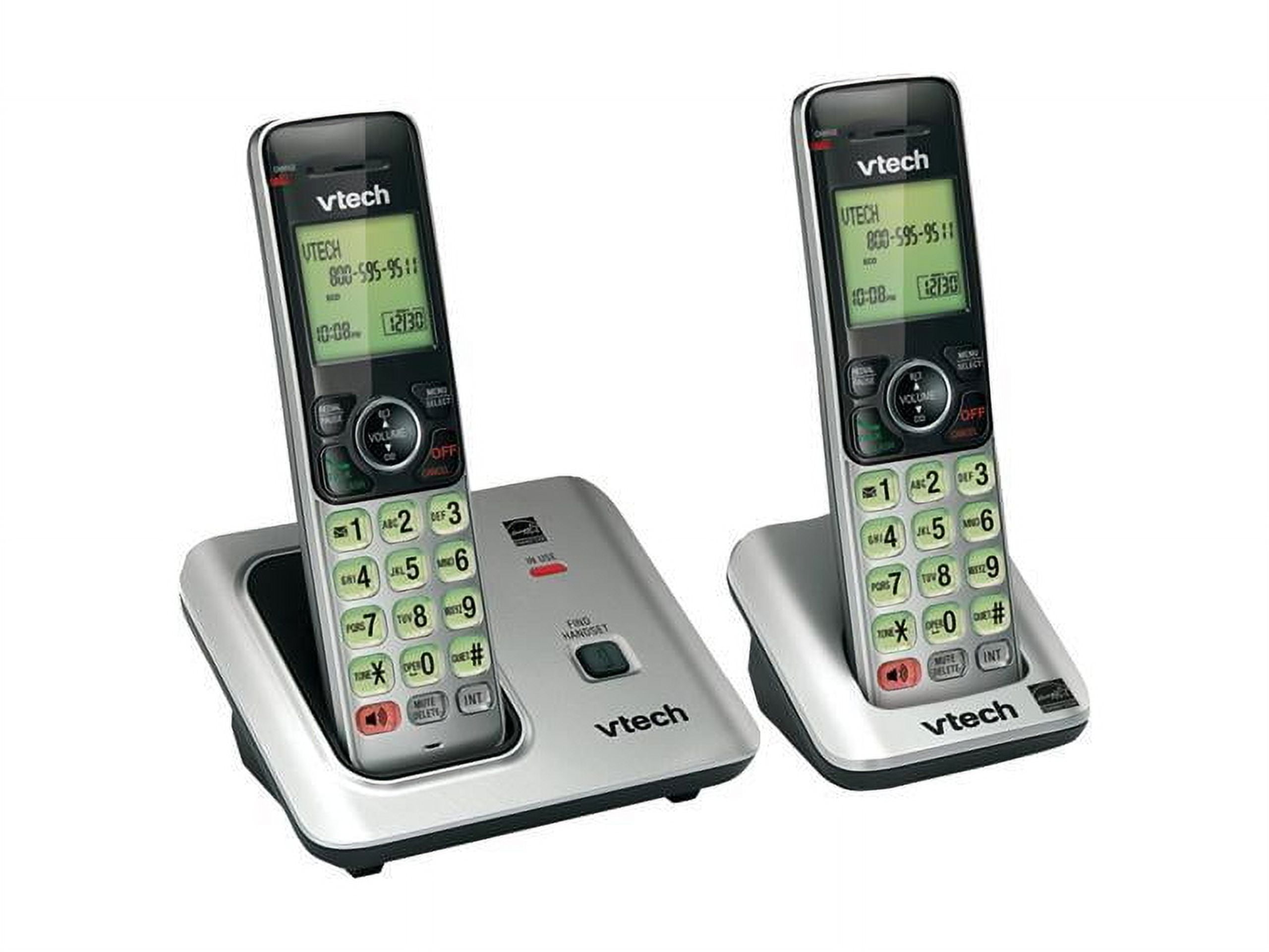 VTech DECT 6.0 Landline Phone Speaker, 2-Handset Cordless Telephone Set ...