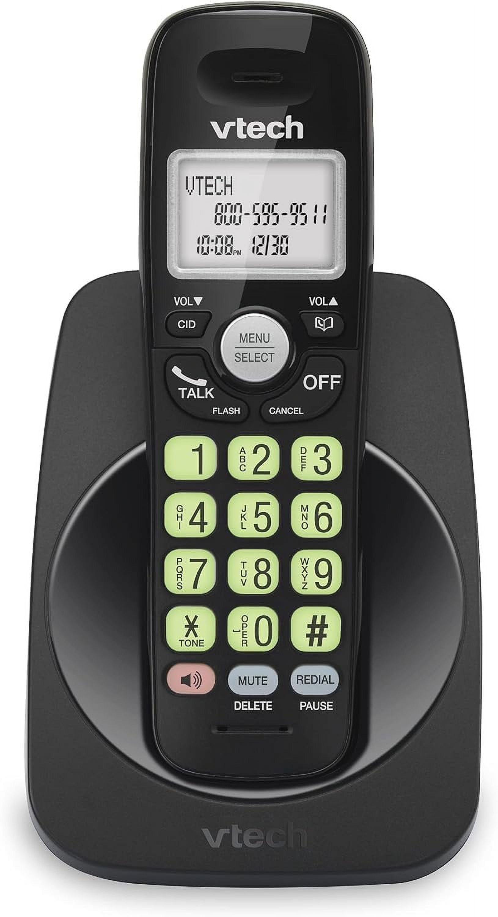 VTech DECT 6.0 Cordless Phone - Blue Display, Big Buttons, Full Duplex ...