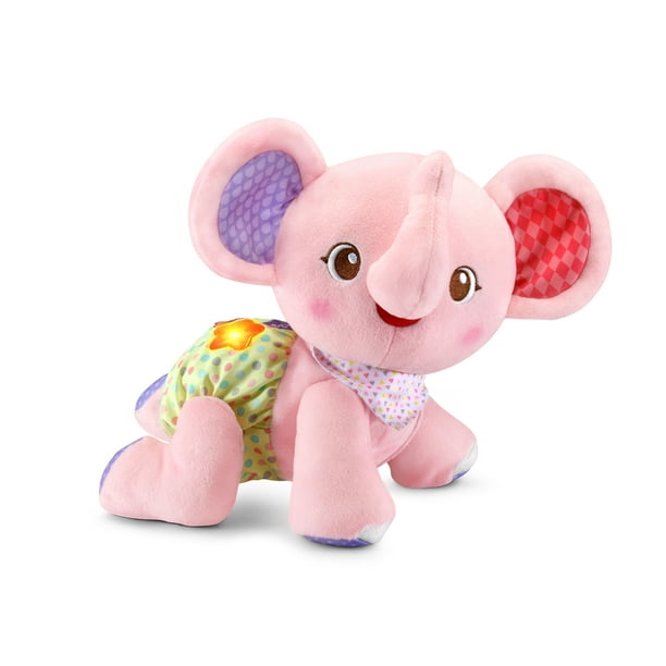 VTech Explore & Crawl Elephant Plush Baby and Toddler Toy, Pink ...