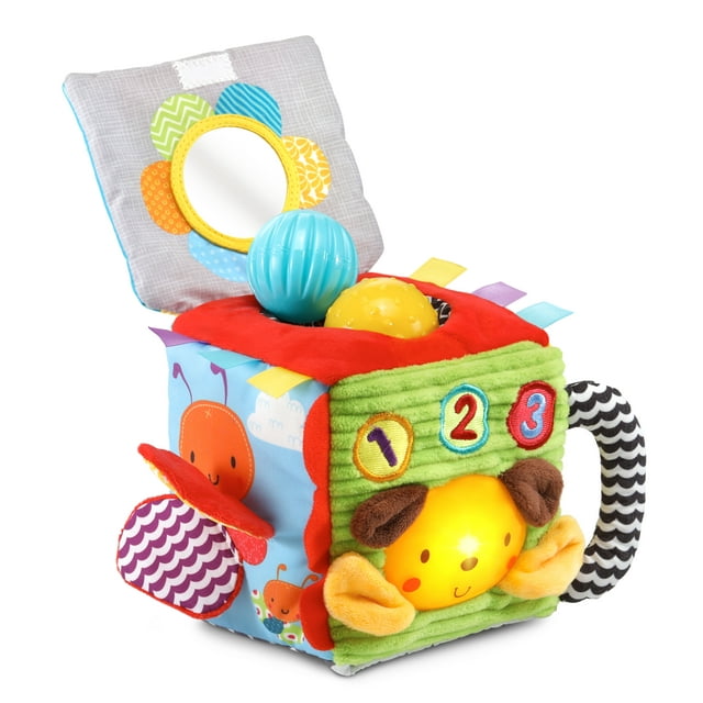 VTech, Soft and Smart Sensory Cube, Put-and-Take Ball Play, Baby Toy ...