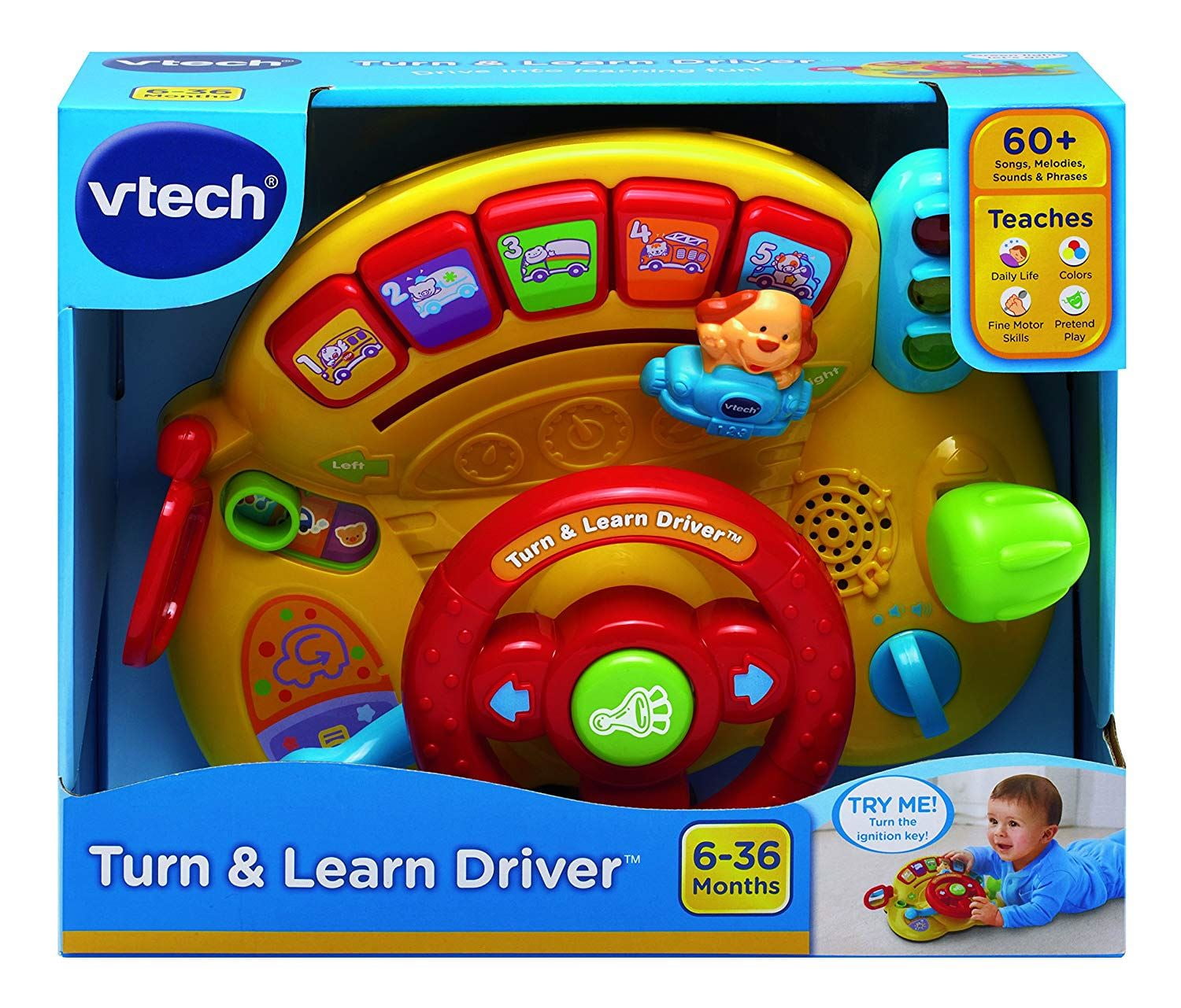 VTech Turn and Learn Driver, Yellow - Walmart.com