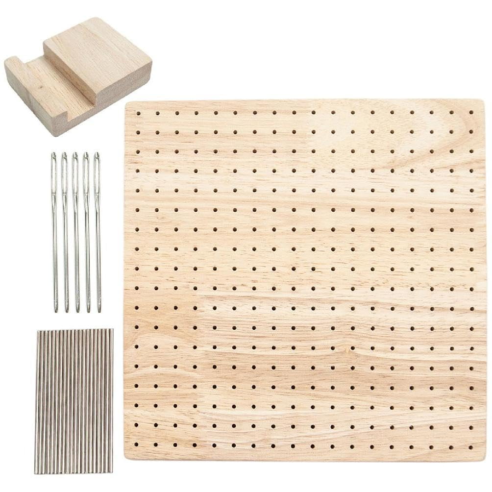 VUEYAA 12" Bamboo Wooden Crochet Blocking Board for Granny Squares with ...