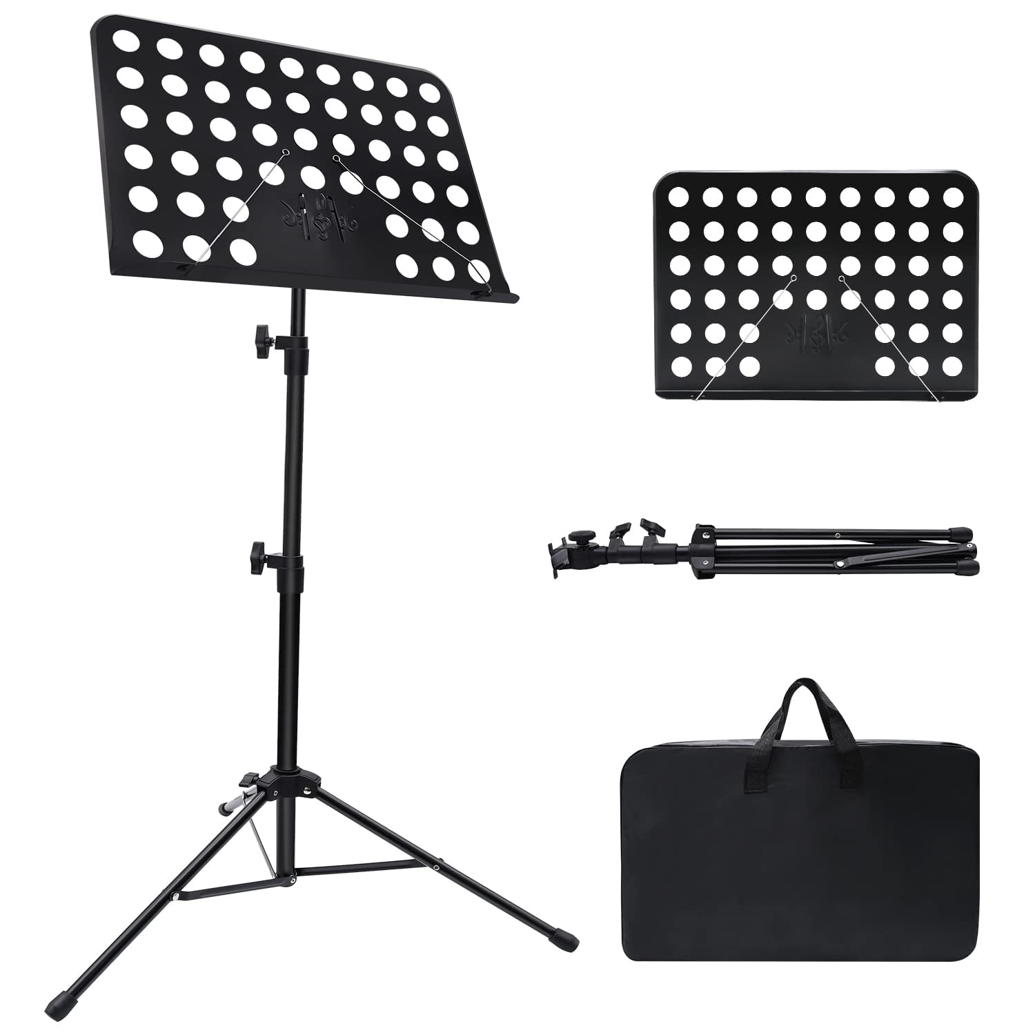 VUEYAA Music Stand -Dual Use Professional Portable Music Stand, Metal ...