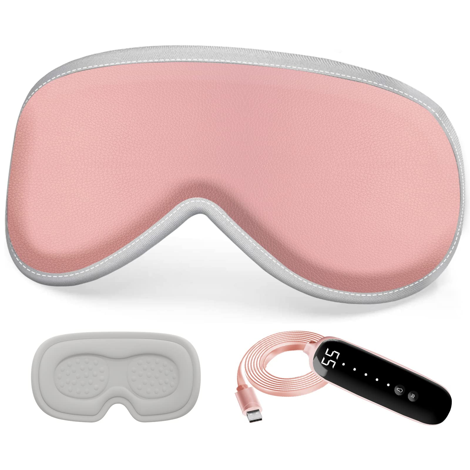 VUEYAA Rechargeable Heated Eye Mask for Sleeping, USB Warm Compress ...