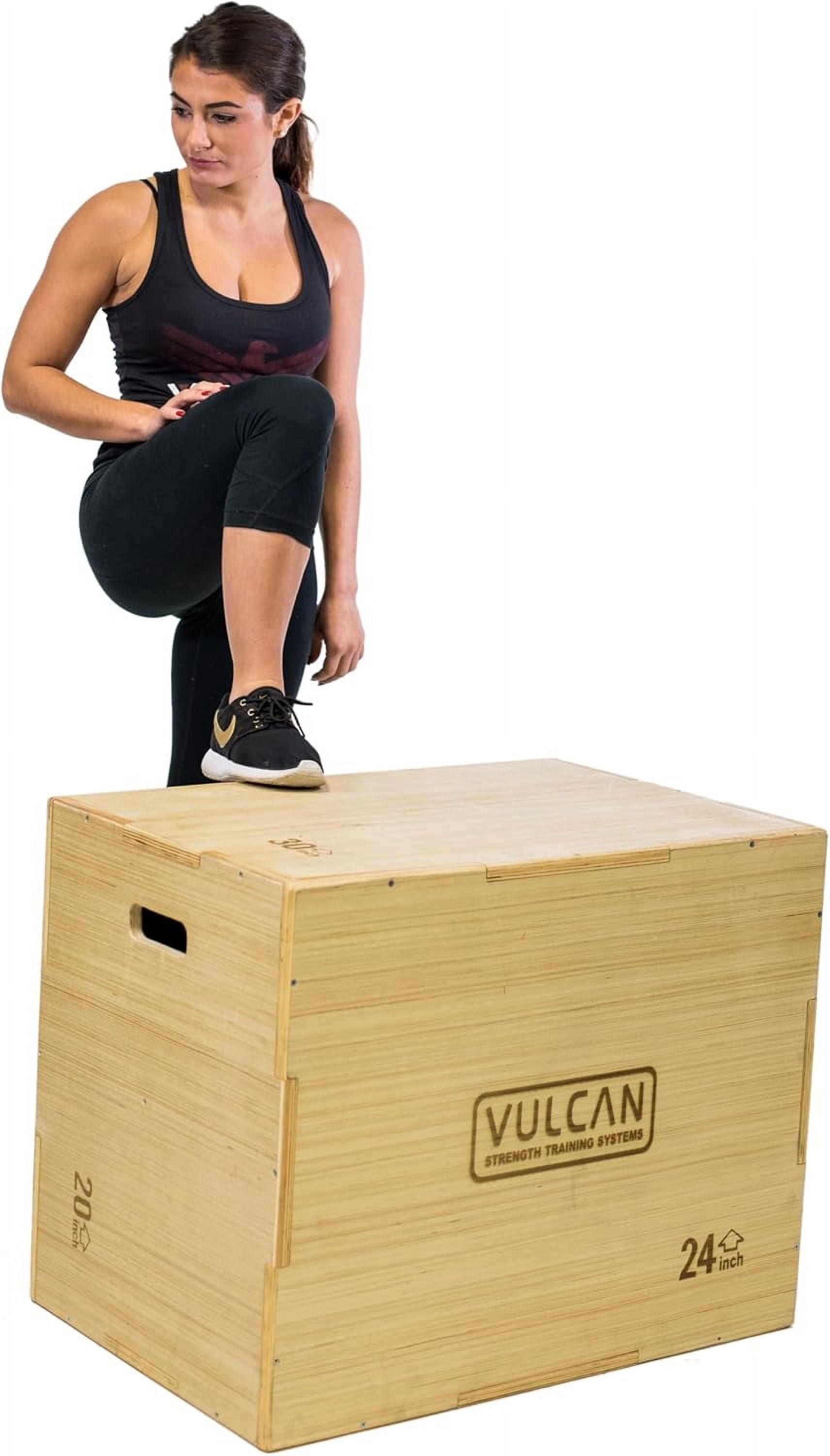 VULCAN 3-in-1 Wooden Plyo Box – Durable Ashwood Plyometric Jump Box for ...