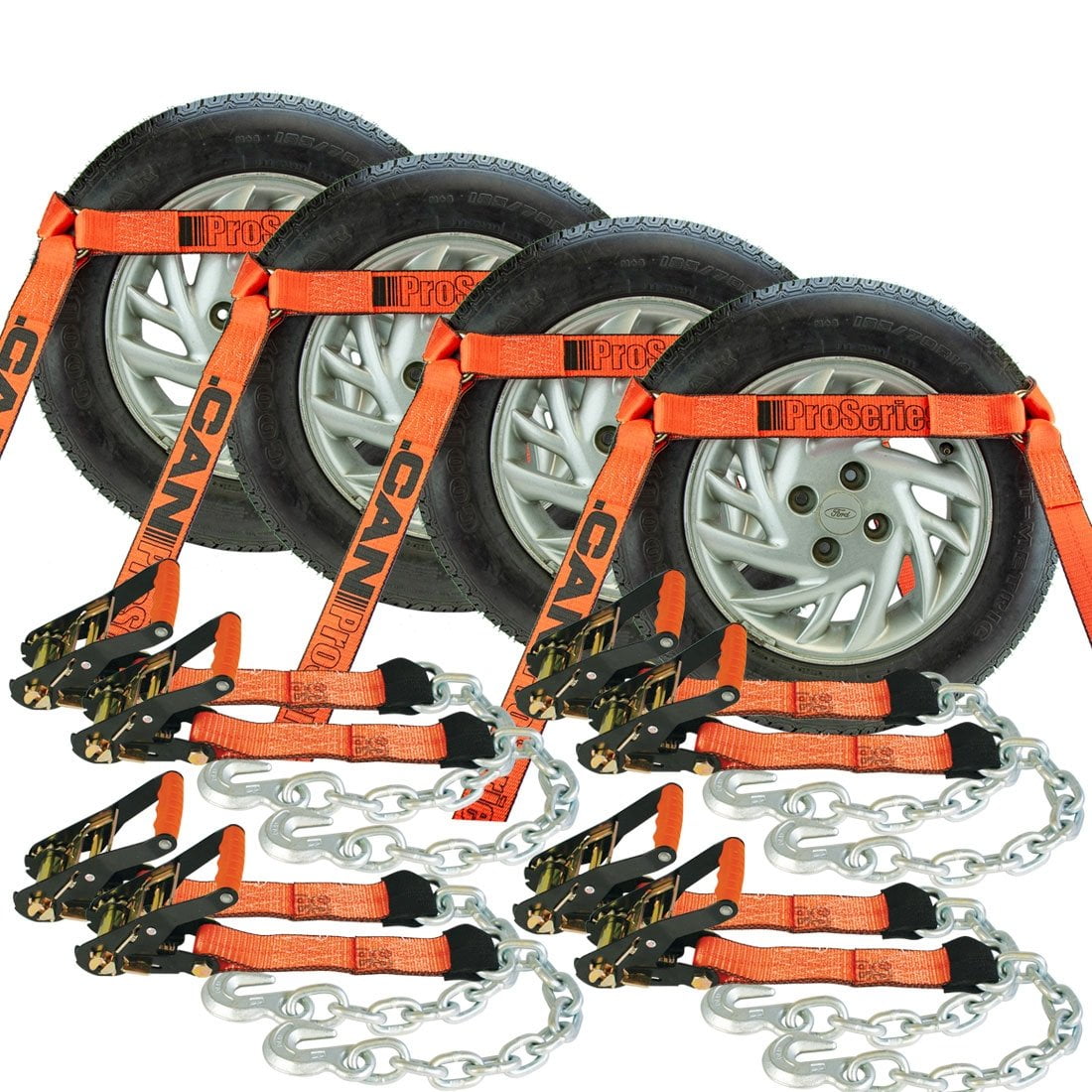 VULCAN Car Tie Down with Chain Anchors - Side Rail - 4 Pack - PROSeries ...