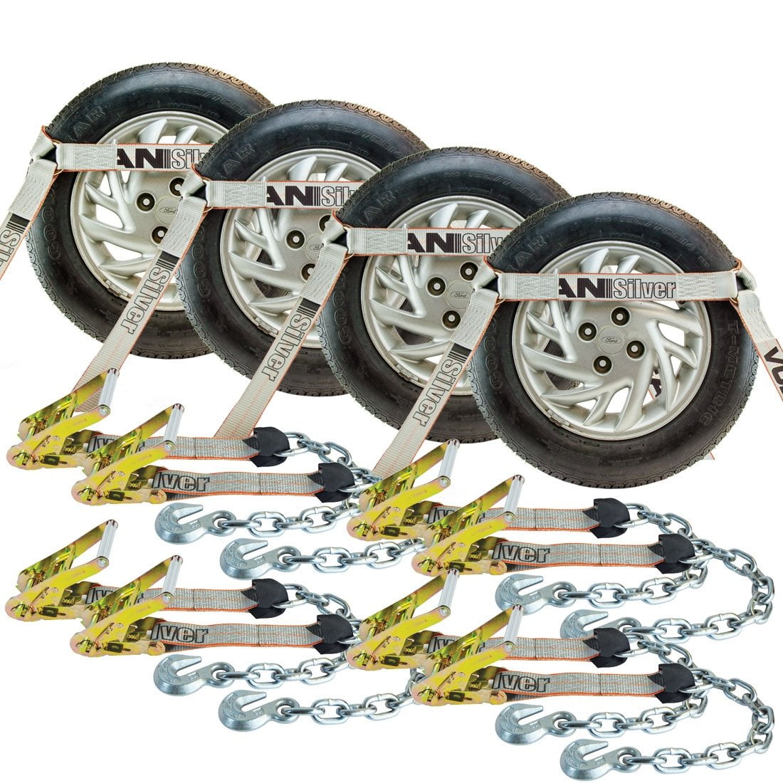 VULCAN Car Tie Down - Chain Anchors - Side Rail - 4 Pack - Silver ...