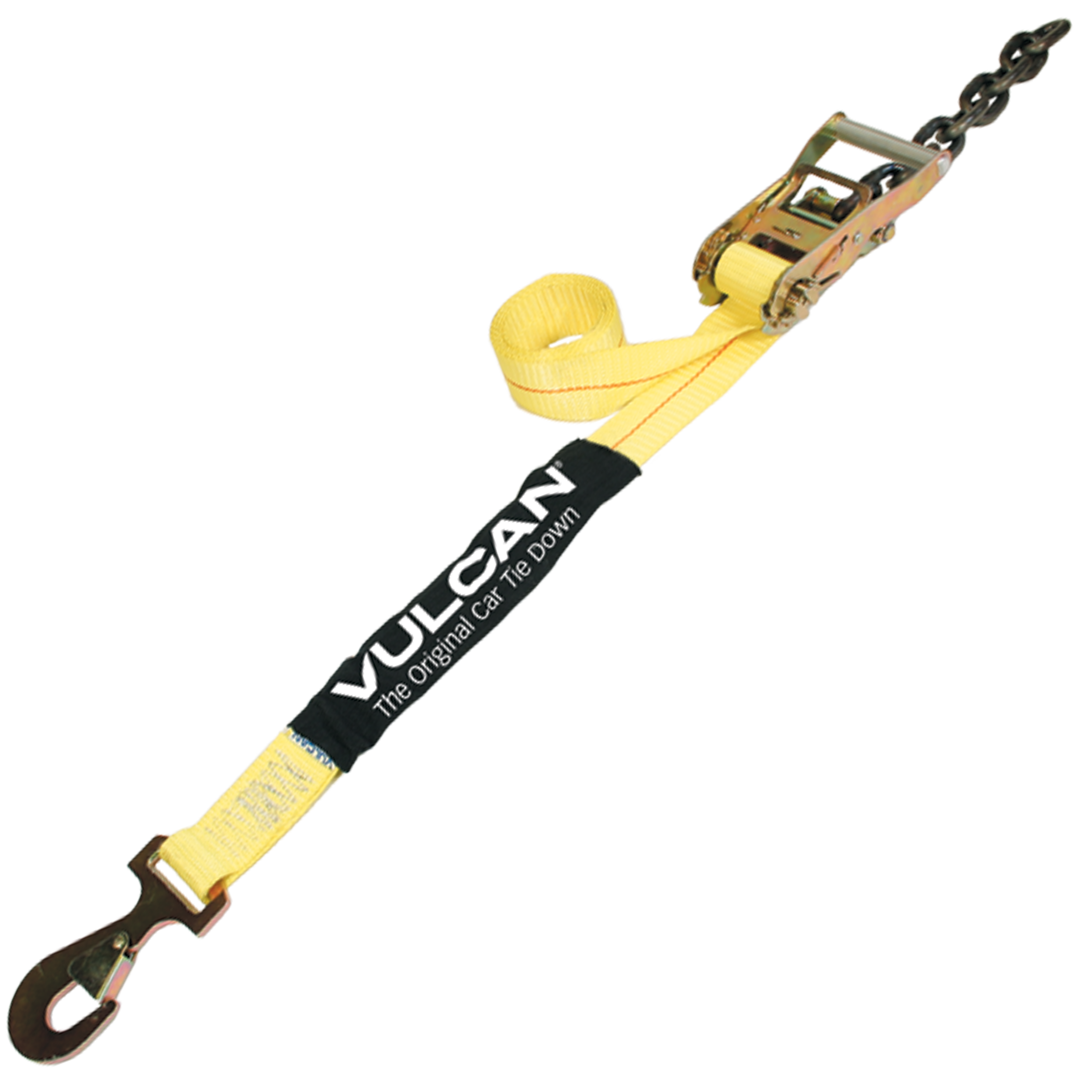 VULCAN Car Tie Down - Flat Chain Tail Ratchet - Snap Hook - 96 inch ...