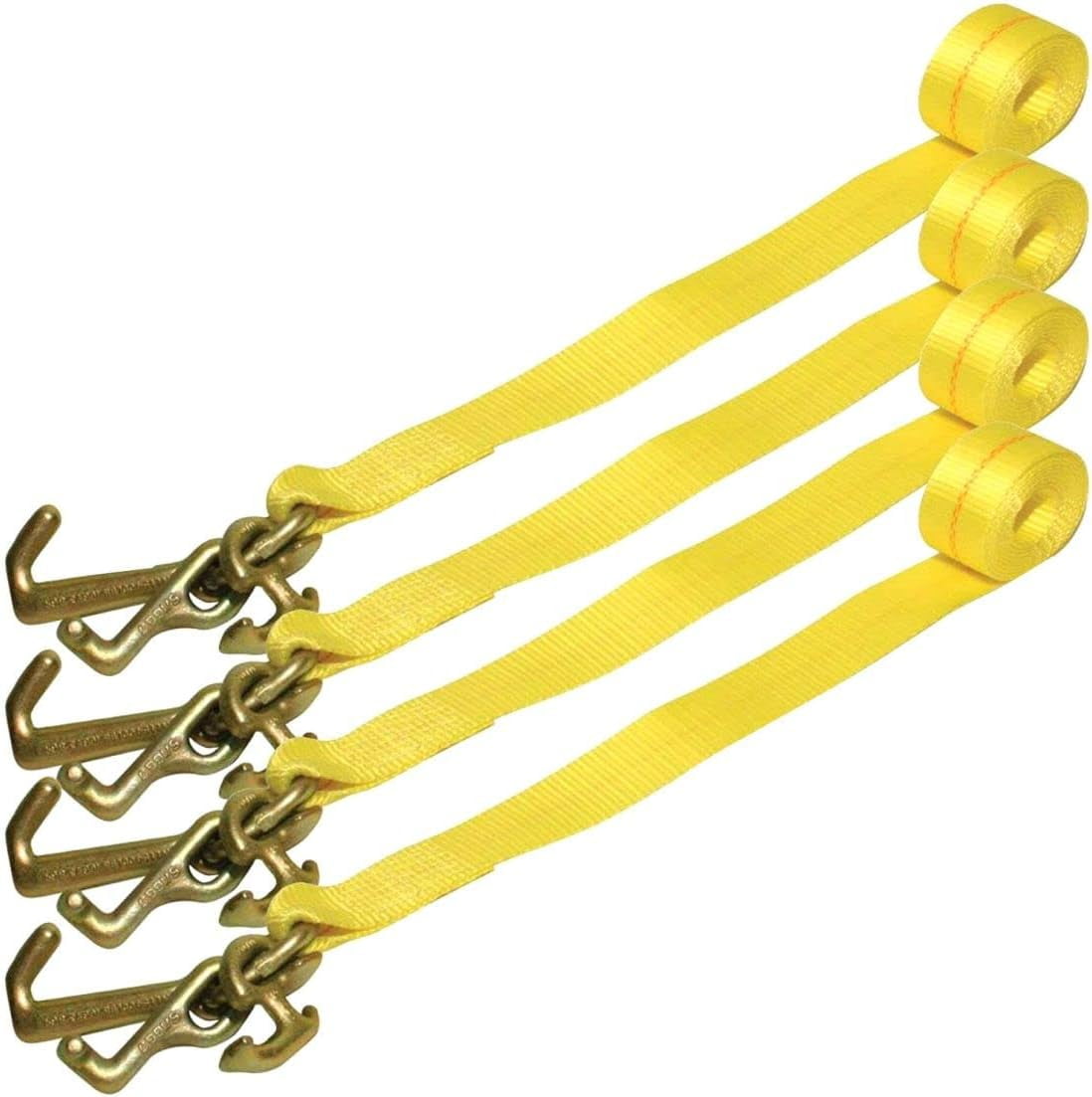 VULCAN Car Tie Down Replacement Strap with RTJ Hooks - 96 Inch - 4 Pack ...