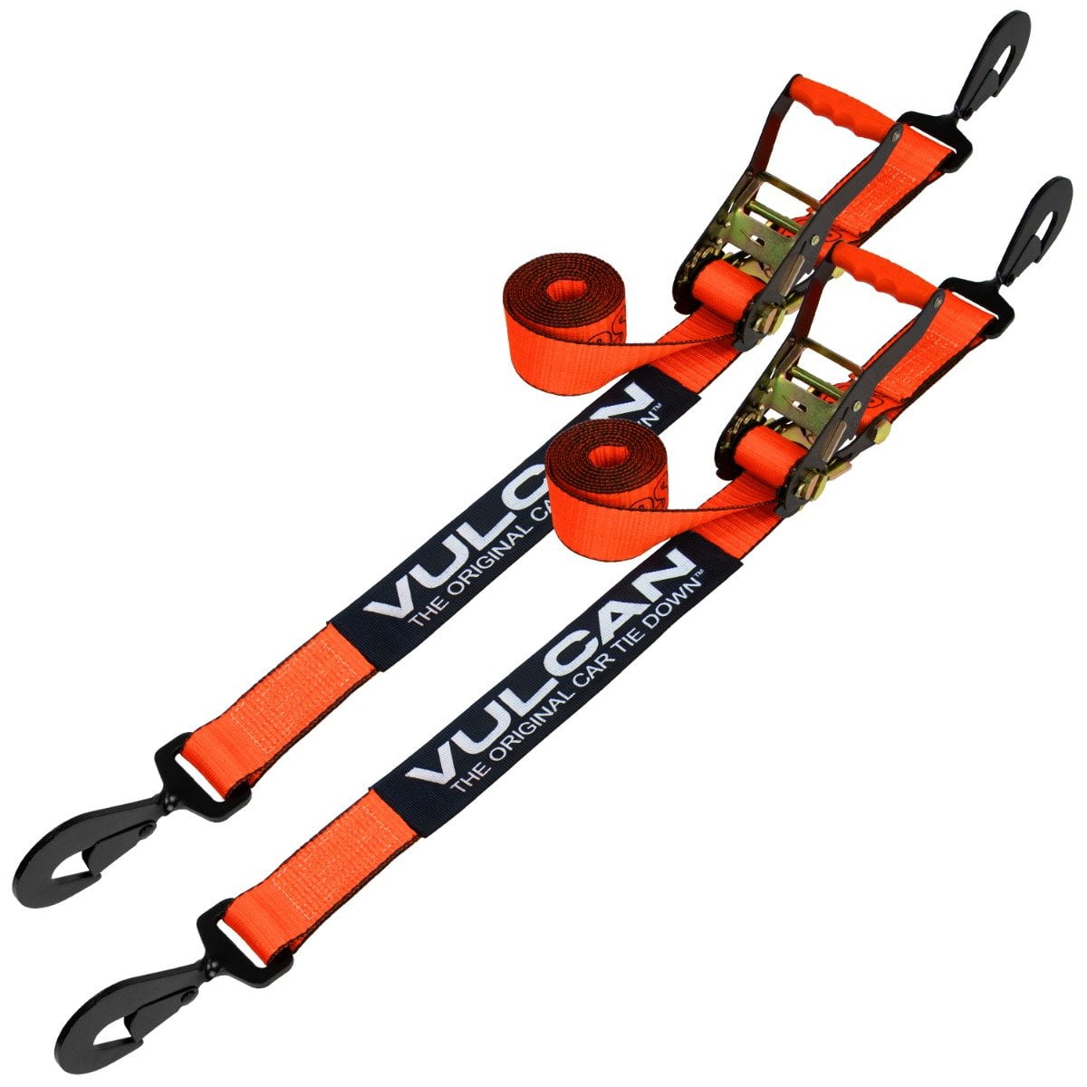 VULCAN Car Tie Down - Twisted Snap Hooks - 2 inch x 96 inch - 2 Pack ...
