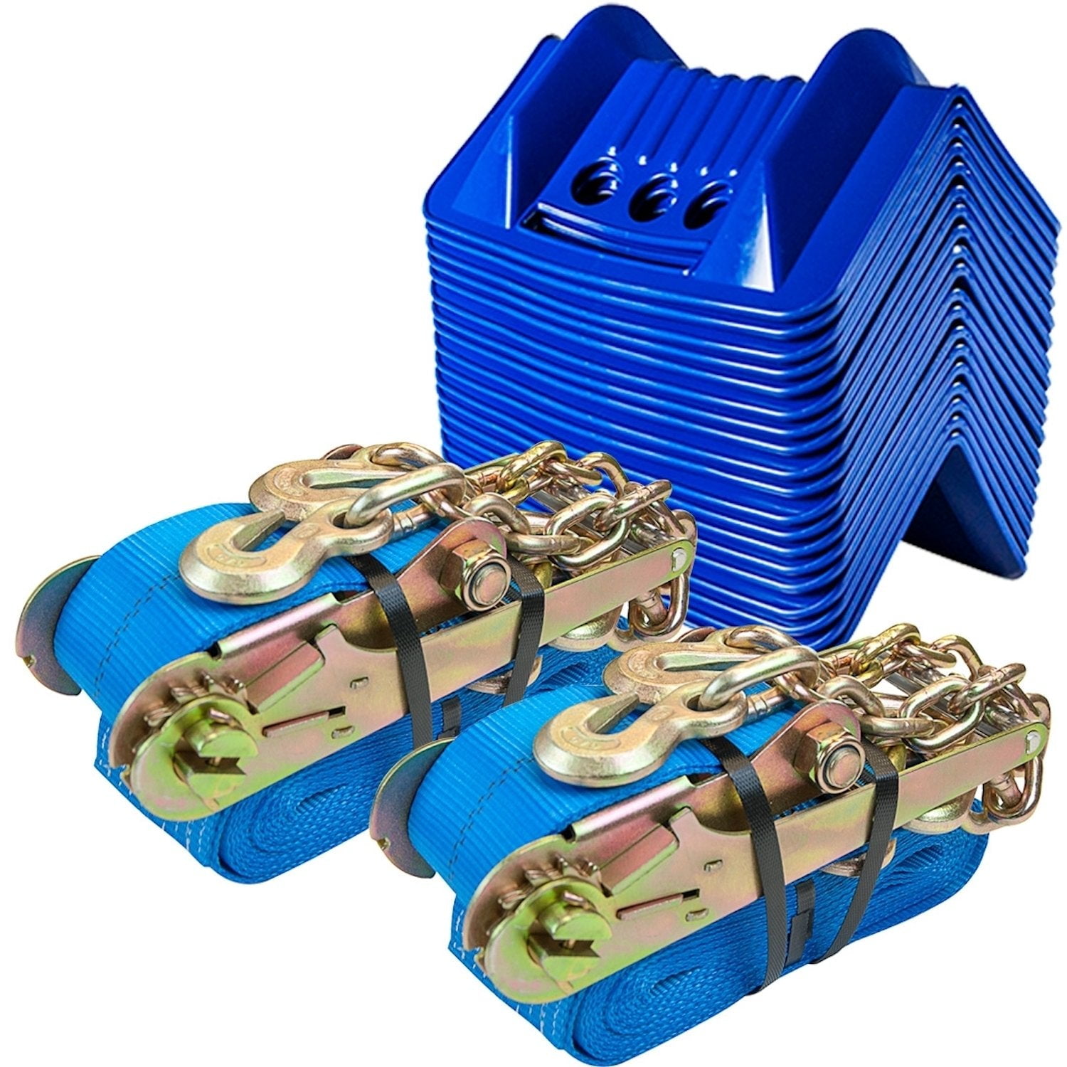 VULCAN Chain Anchor Ratchet Strap and Corner Protector Kit - 4 inch x ...