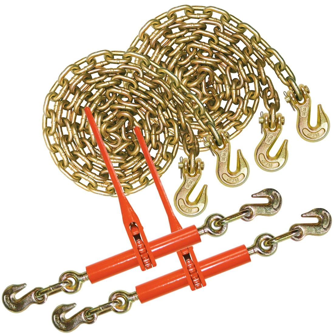 VULCAN Chain and Load Binder Kit - G70 - 3/8 inch x 10 foot - 6,600 Lbs ...