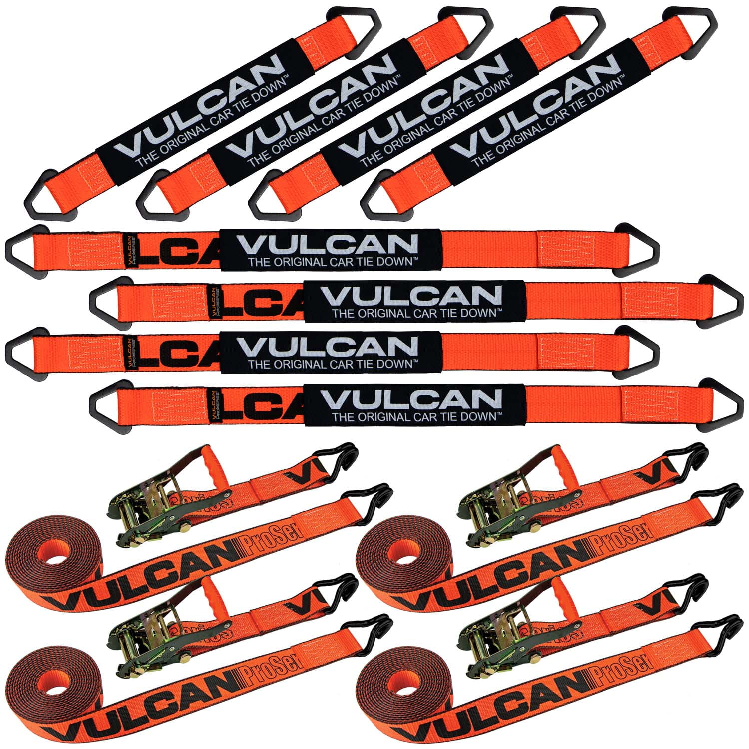 VULCAN Complete Axle Strap Tie Down Kit, Wire Hook Ratchet Straps ...