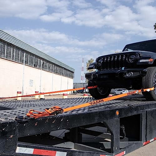VULCAN Complete Axle Strap Tie Down Kit with Wire Hook Ratchet Straps ...