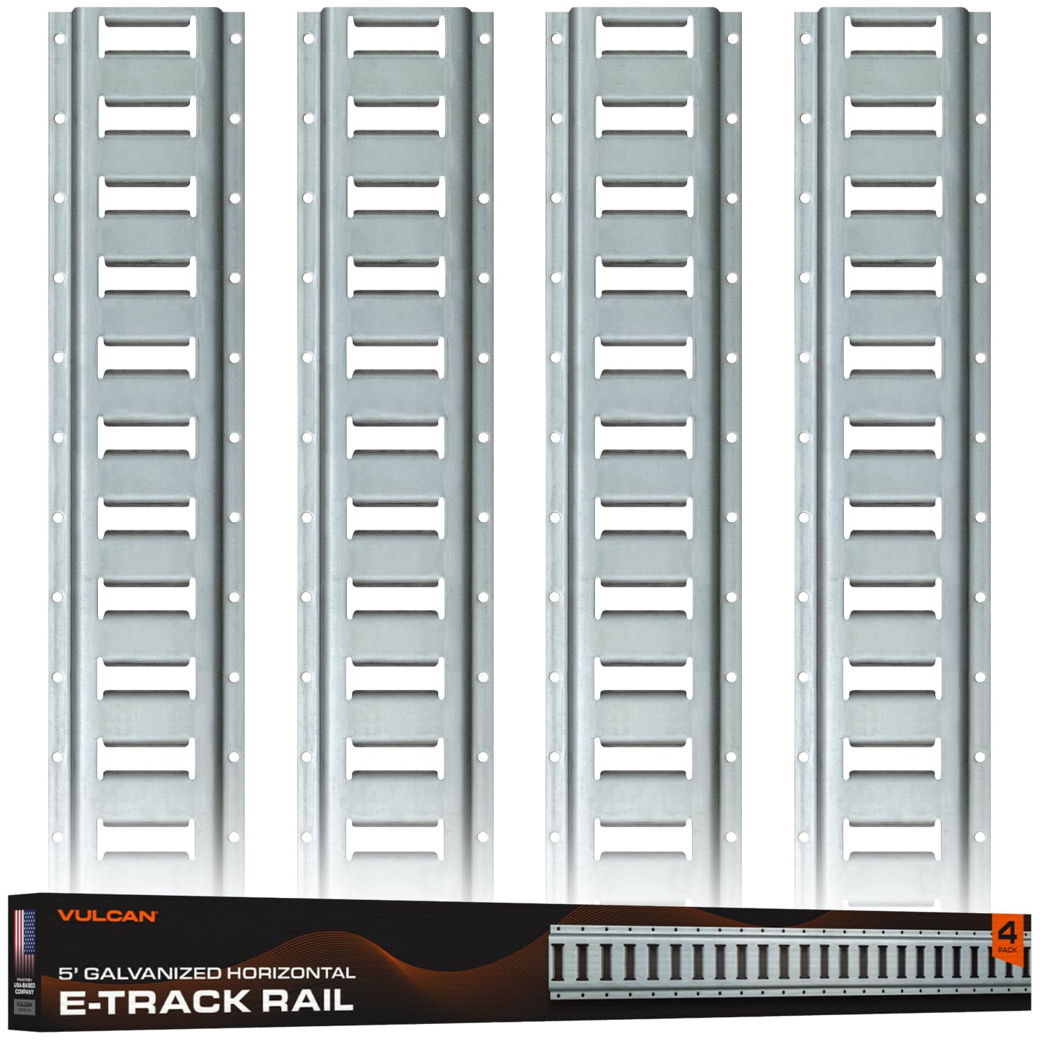 VULCAN E-Track - Horizontal Galvanized Section - 5 Foot - 4 Pack ...