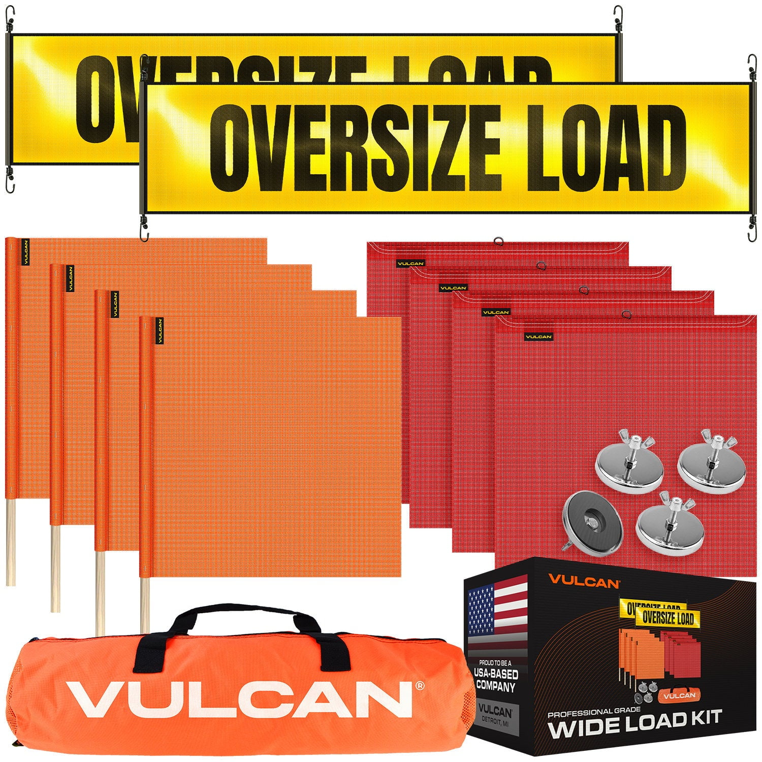 VULCAN Flags, Banners, and Magnets Kit, 2 Reflective Stretch Cord ...