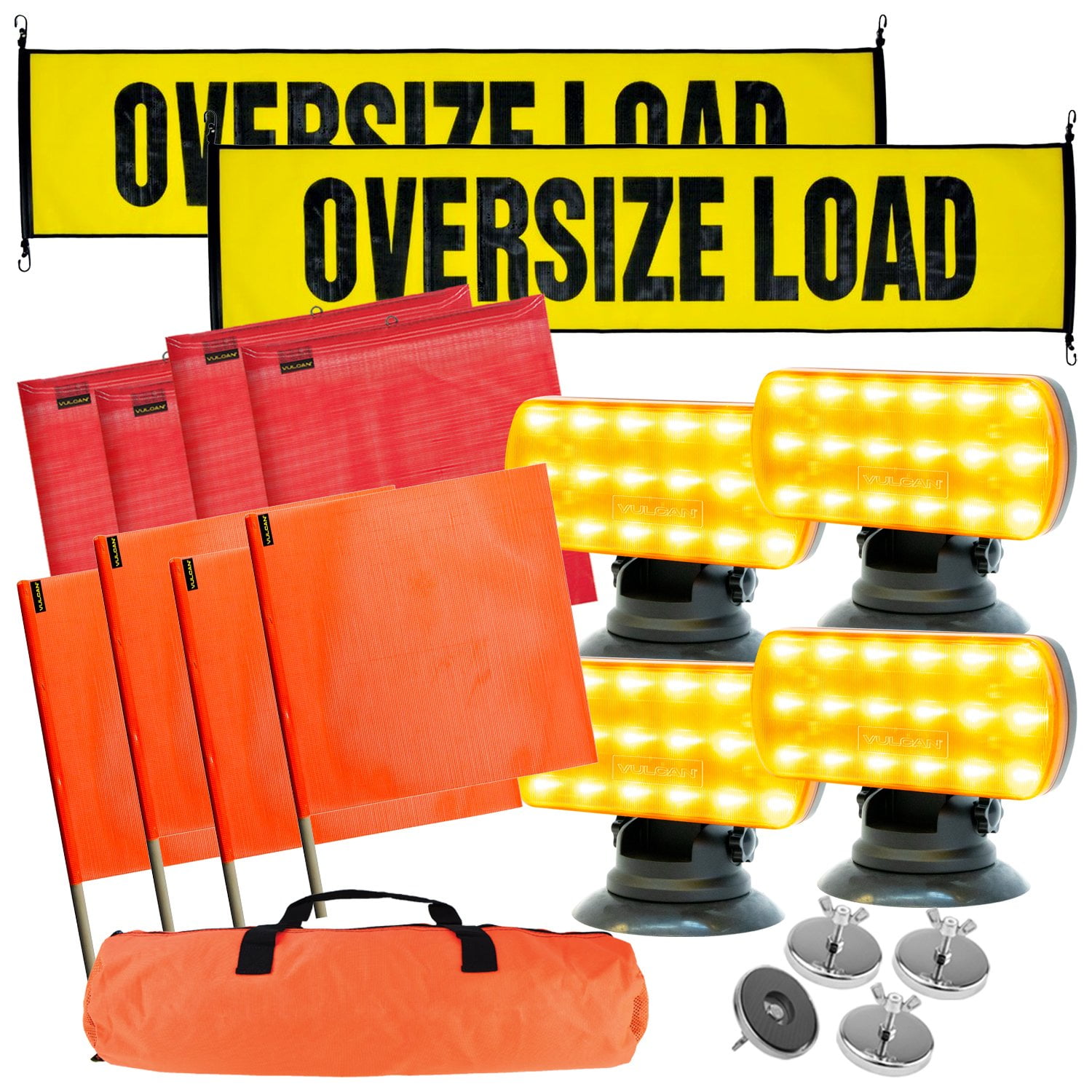 VULCAN Flags, Oversize Load Banners, and Magnets Kit, 2 Stretch Cord ...