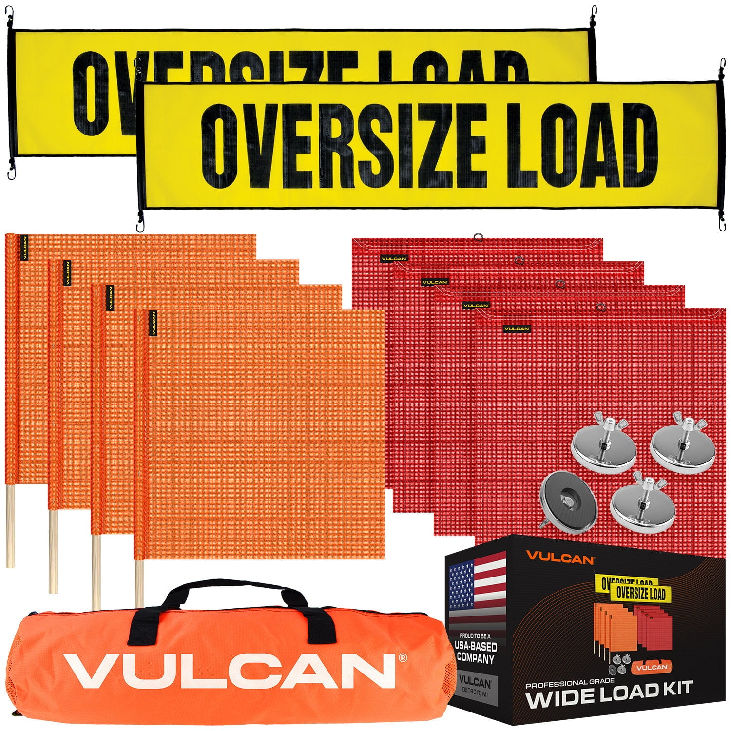 VULCAN Flags, Oversize Load Banners, and Magnets Kit, 2 Stretch Cord ...