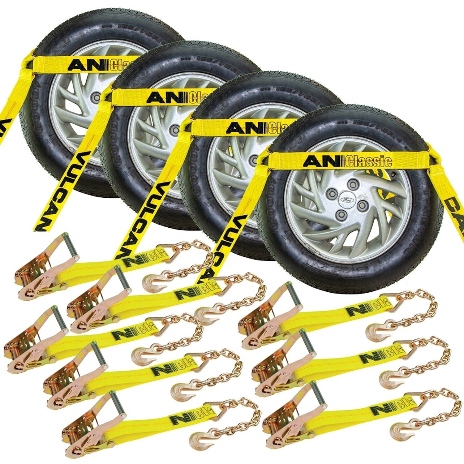 VULCAN Flat Bed Side Rail Car Tie Down - Chain Anchors - 4 Pack - 3300 ...