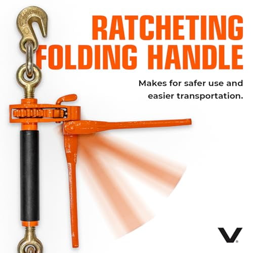 VULCAN Folding Handle Load Binder (Four Pack) with 2 Grab Hooks ...