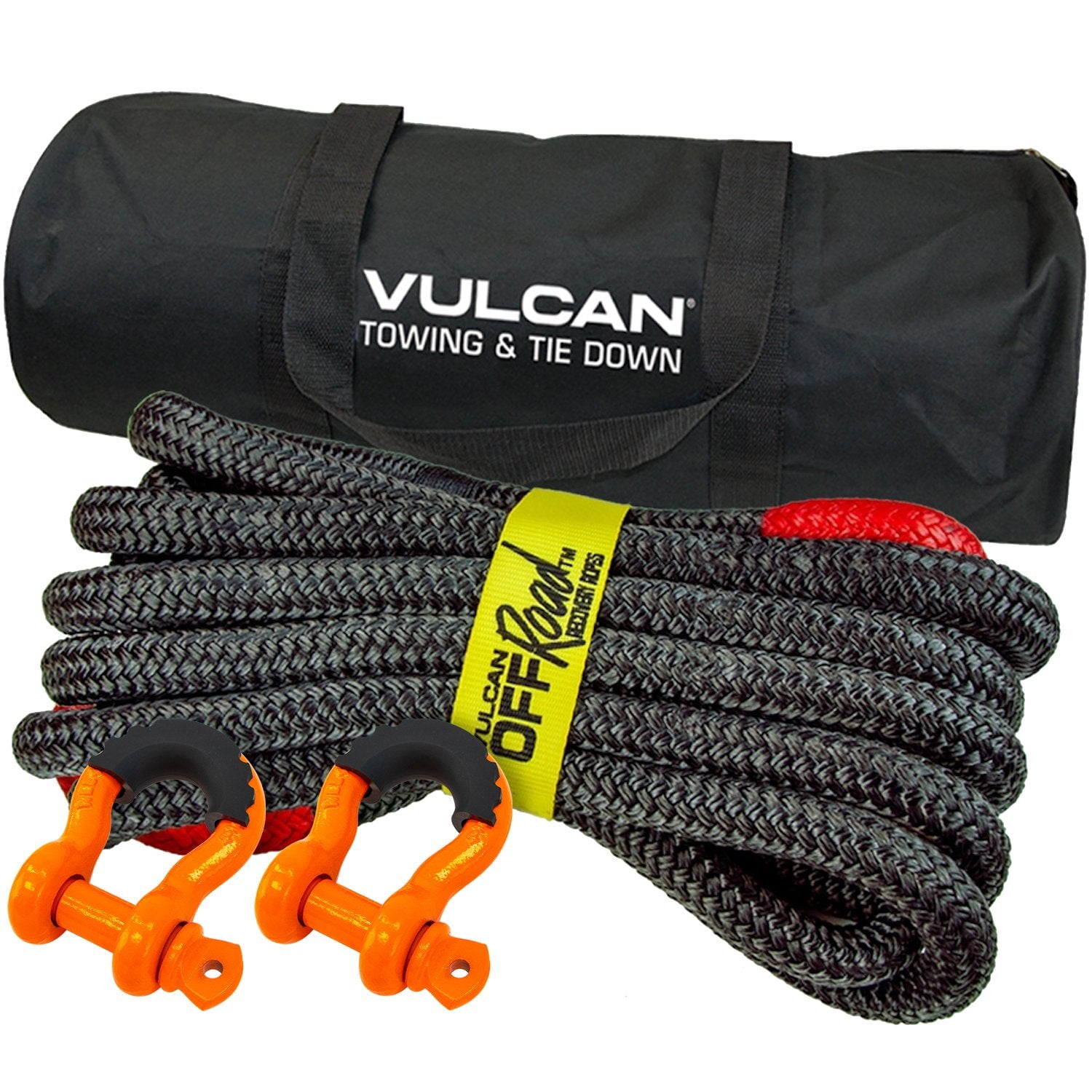 VULCAN Off-Road Double Braided Recovery Rope Kit with 7/8 Inch x 30 ...