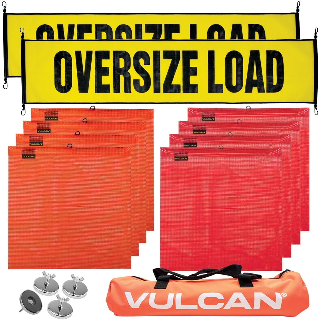 VULCAN Oversize Load Banners, Flags and Magnets Kit, 2 Stretch Cord ...