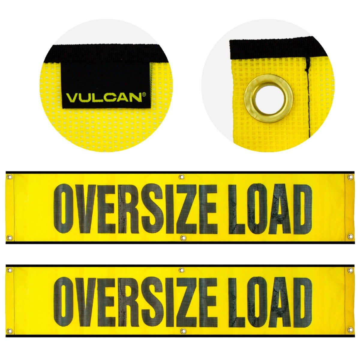 VULCAN Oversized Load Banner For Escort Vehicles - 2 Pack - Mesh - 12 ...