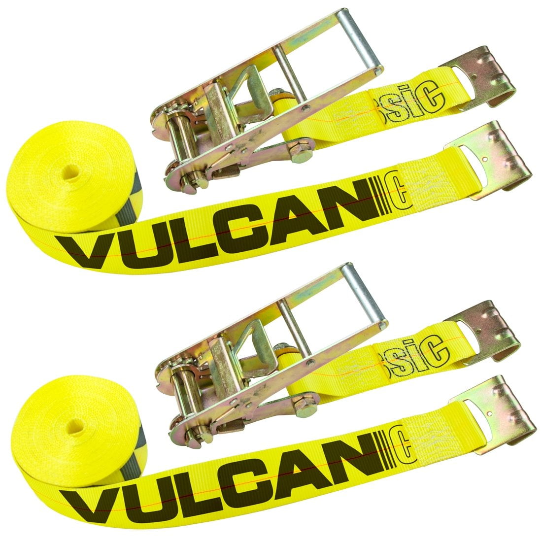 VULCAN Ratchet Strap - Flat Hooks - 3 inch x 30 foot - 2 Pack - Classic ...