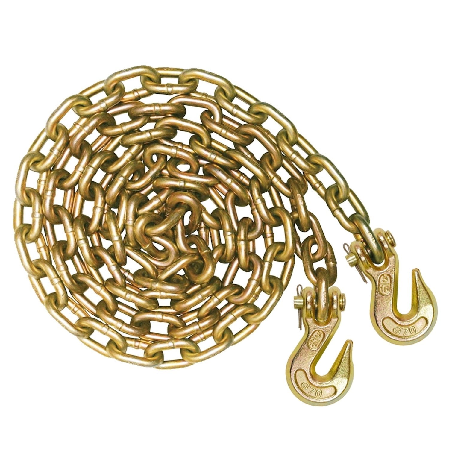 VULCAN Safety/Binder Chain with Clevis Grab Hooks - Grade 70 - 5/16 ...