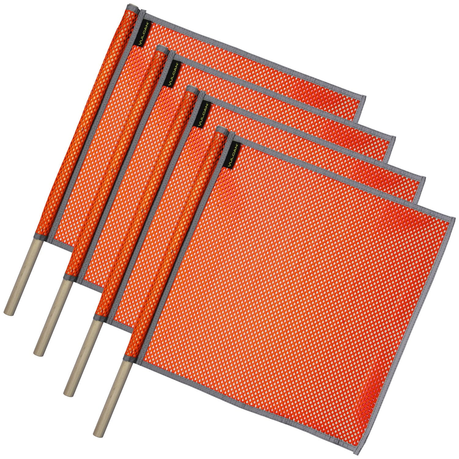 VULCAN Safety Flags - Border - Bright Orange - Mesh - Dowel - 18 inch x ...