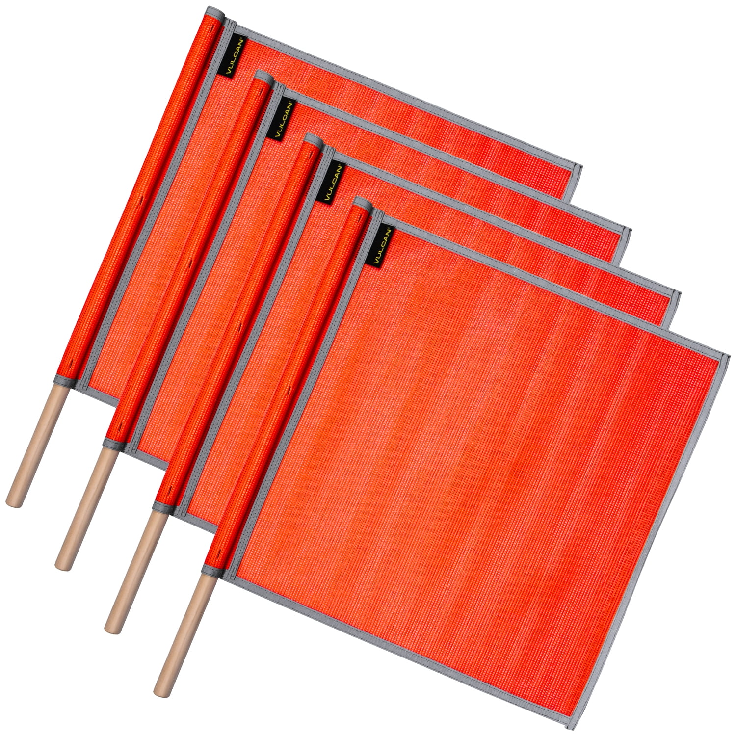 VULCAN Safety Flags - Border - Bright Orange - PVC - Dowel - 18 inch x ...