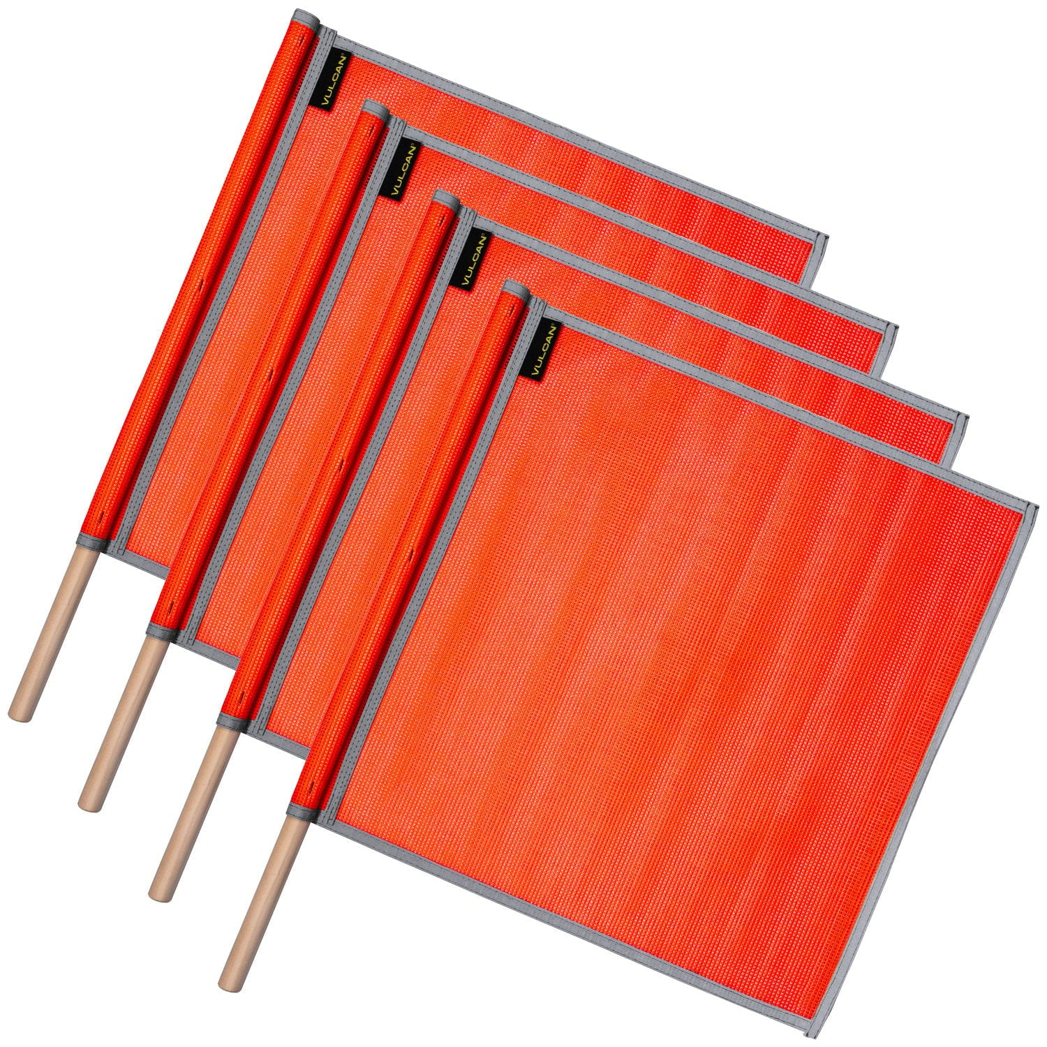 VULCAN Safety Flags - Border - Bright Orange - PVC - Dowel - 18 inch x ...