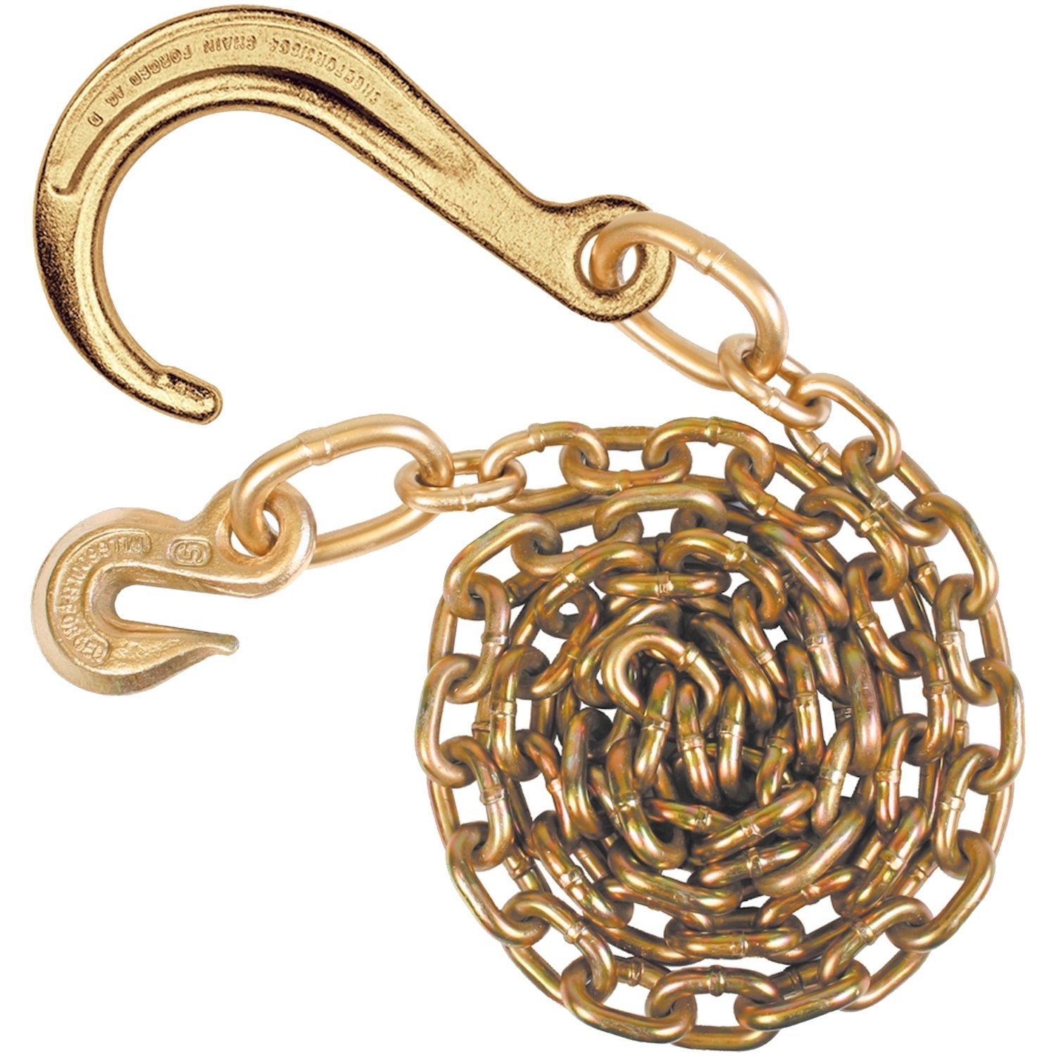 VULCAN Tow Chain - 8 inch Forged J Hook and Grab Hook - G70 Chain - 6 ...