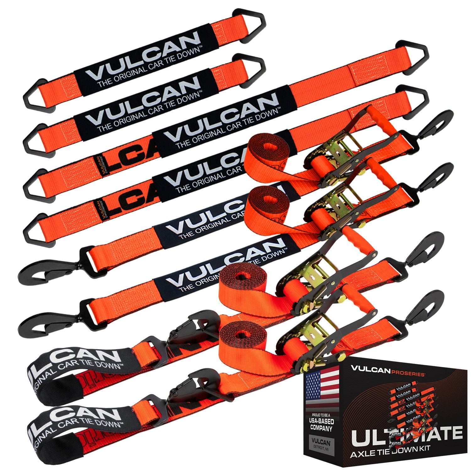 VULCAN Ultimate Axle Tie Down Kit, PROSeries, (2) 22 inch Axle Straps ...