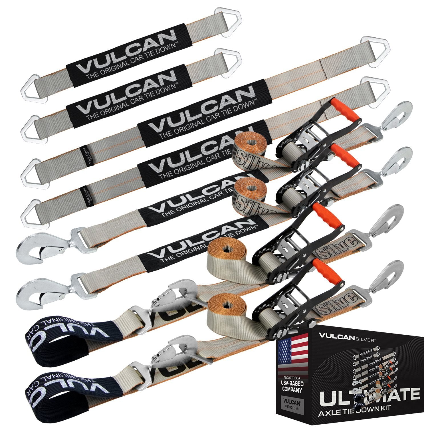 VULCAN Ultimate Axle Tie Down Kit, Silver Series, (2) 22 inch Axle ...