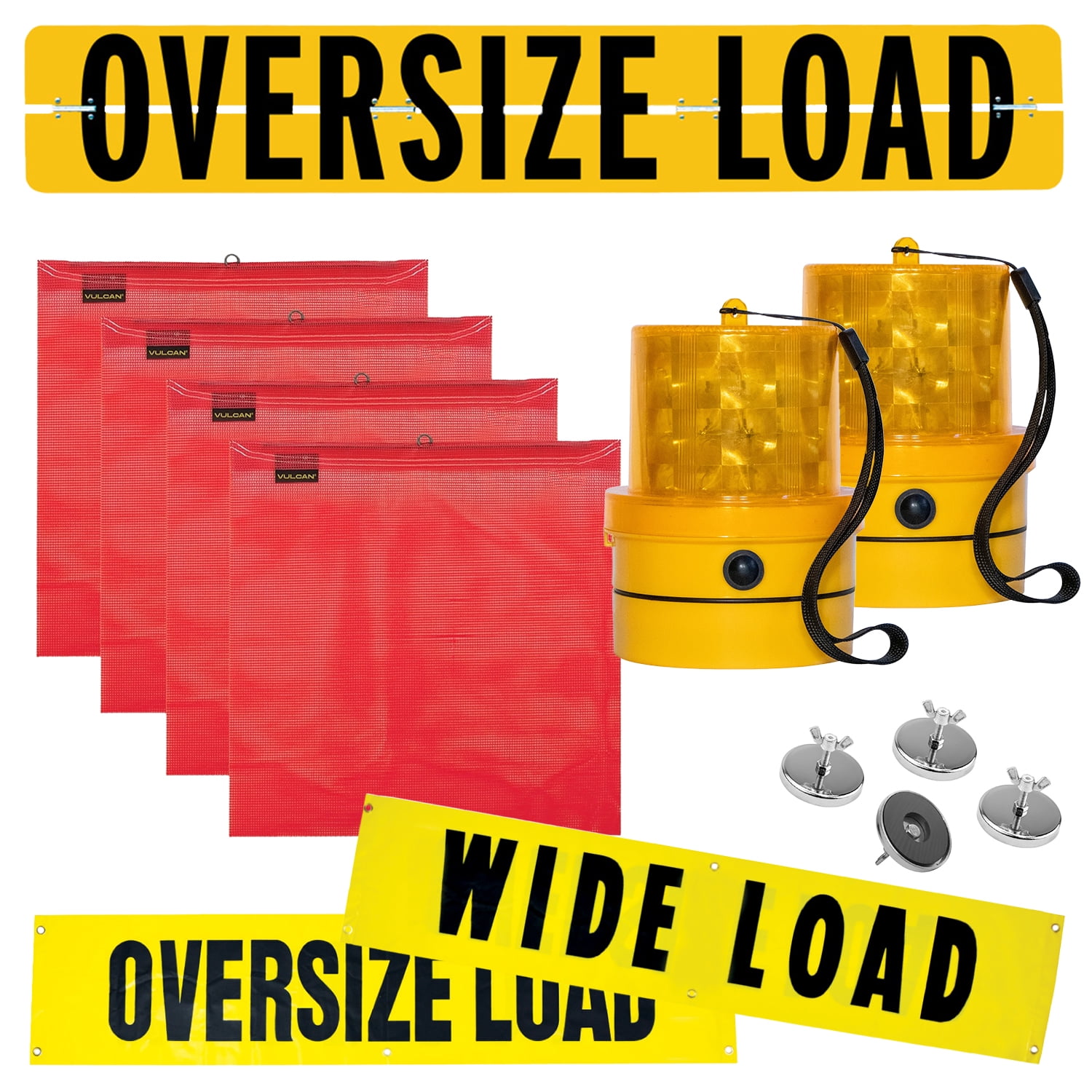 VULCAN Wide Load Kit, (1) 12x72" Oversize Load Sign, (2) 14x72 ...