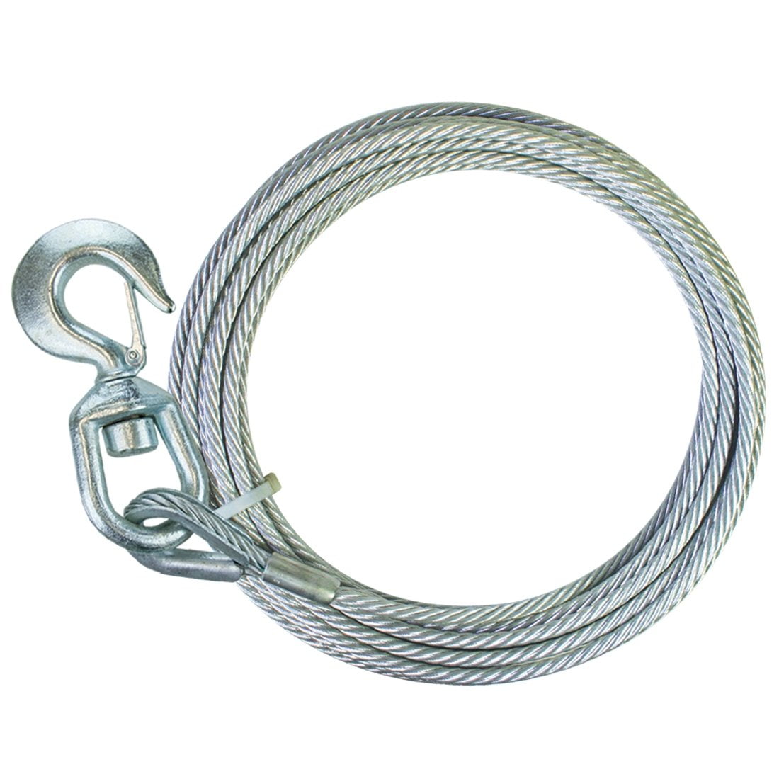 VULCAN Winch Cable, Steel Core, Swivel Hook, 3/8 inch x 50 foot, 14000 ...
