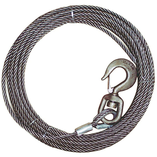 VULCAN Winch Cable - Swivel Hook - 3/8 inch x 50 foot - 12000 Lbs ...
