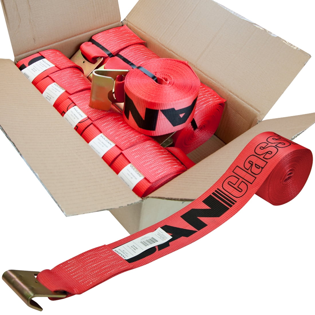 VULCAN Winch Strap - Flat Hook - 4 inch x 30 foot - 10 Pack - Classic ...