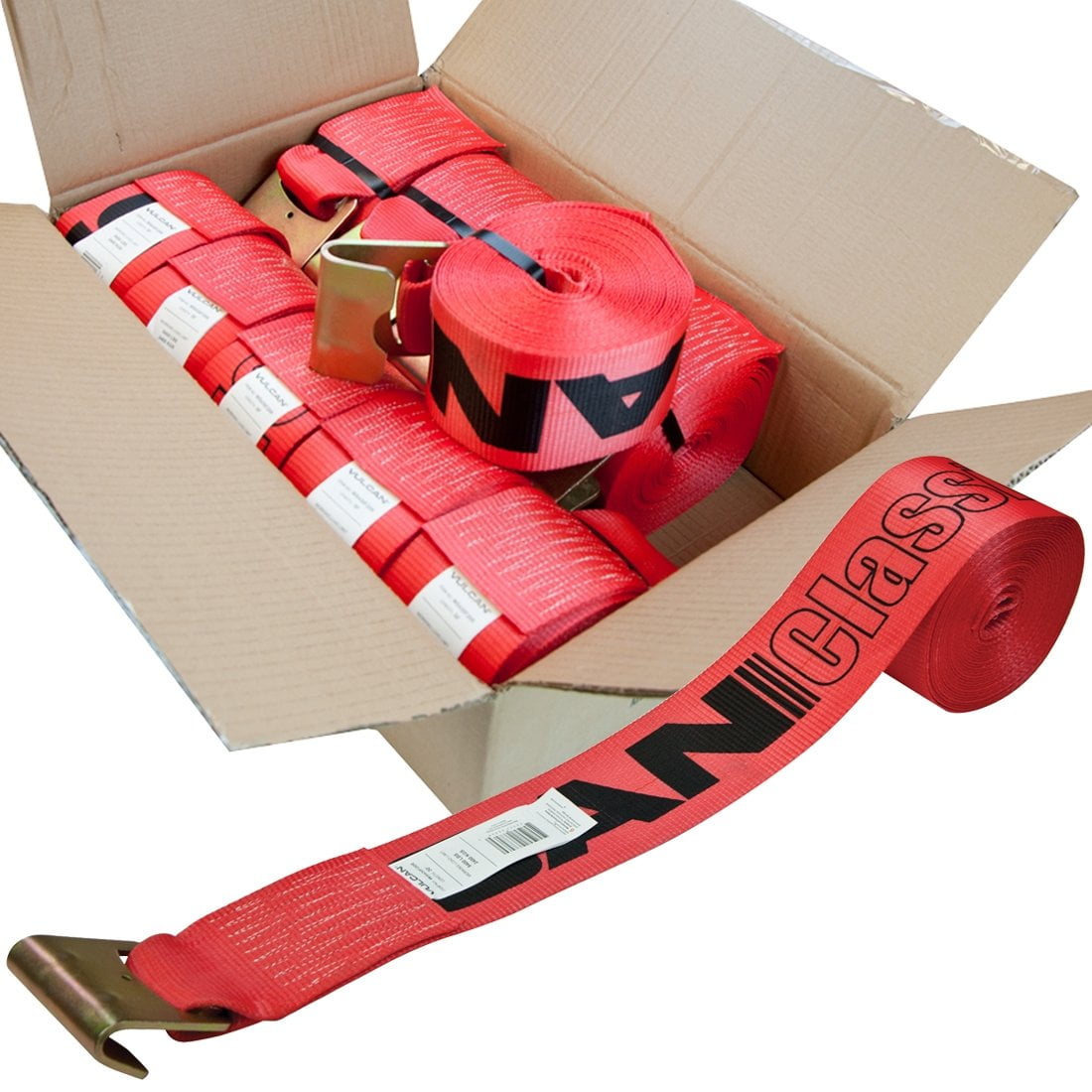 VULCAN Winch Strap - Flat Hook - 4 inch x 30 foot - 10 Pack - Classic ...