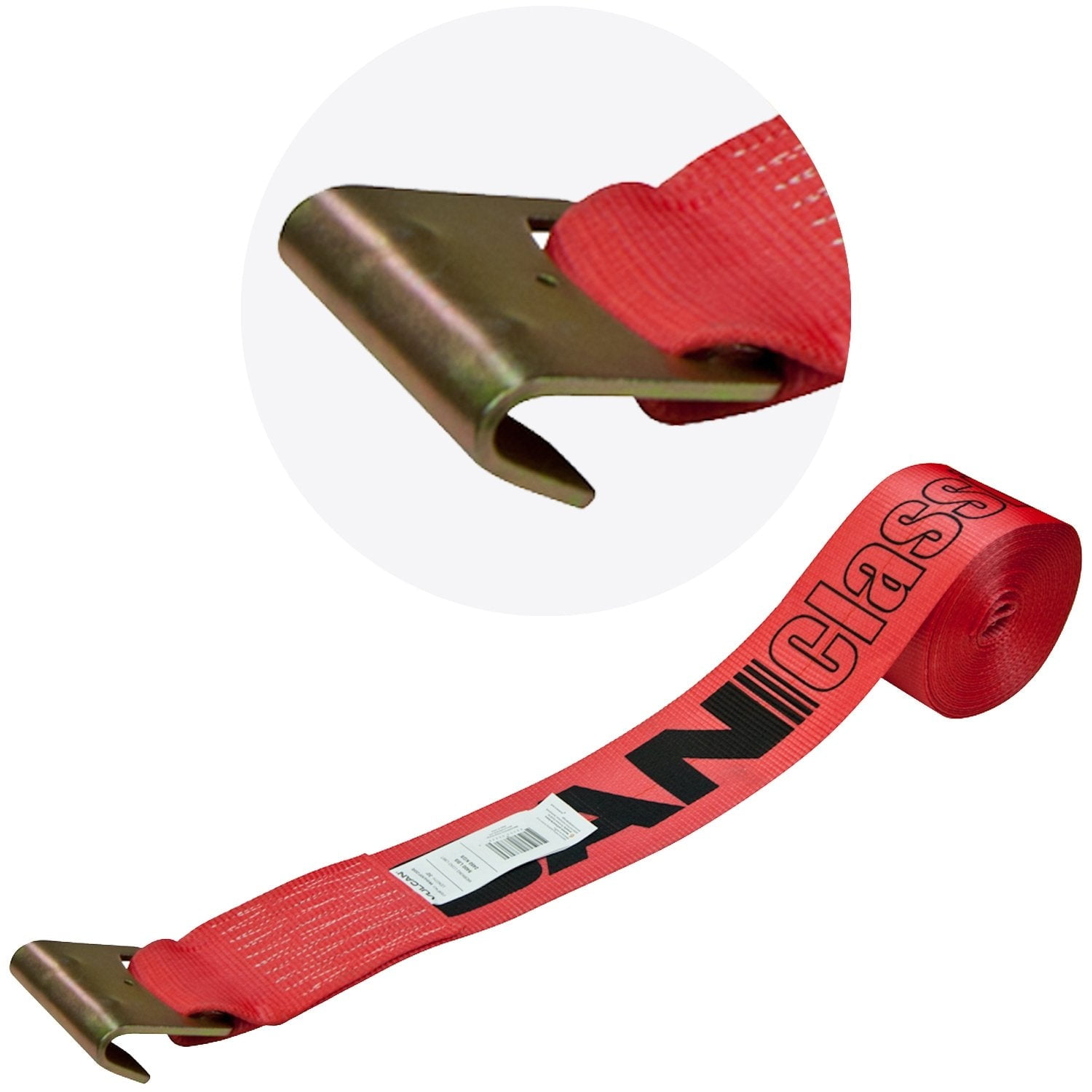 VULCAN Winch Strap with Flat Hook - 4 Inch x 30 Foot - Classic Red ...