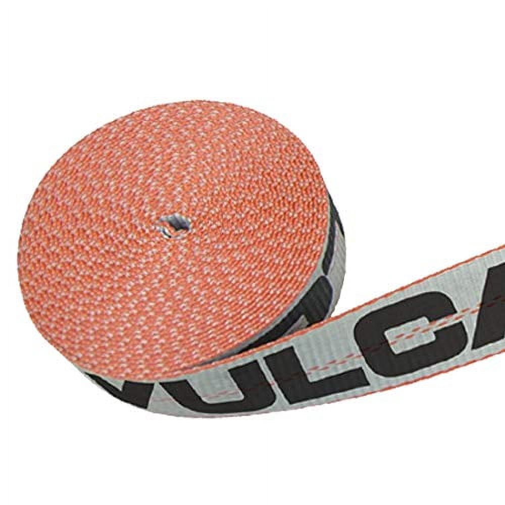 VULCAN Winch Strap with Flat Hook 2 Inch x 27 Foot 4 Pack Silver Series ...
