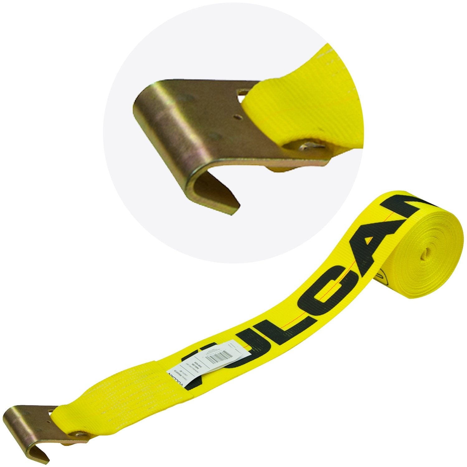 VULCAN Winch Strap with Flat Hook - 4 Inch x 35 Foot - 5,000 Pound Safe ...