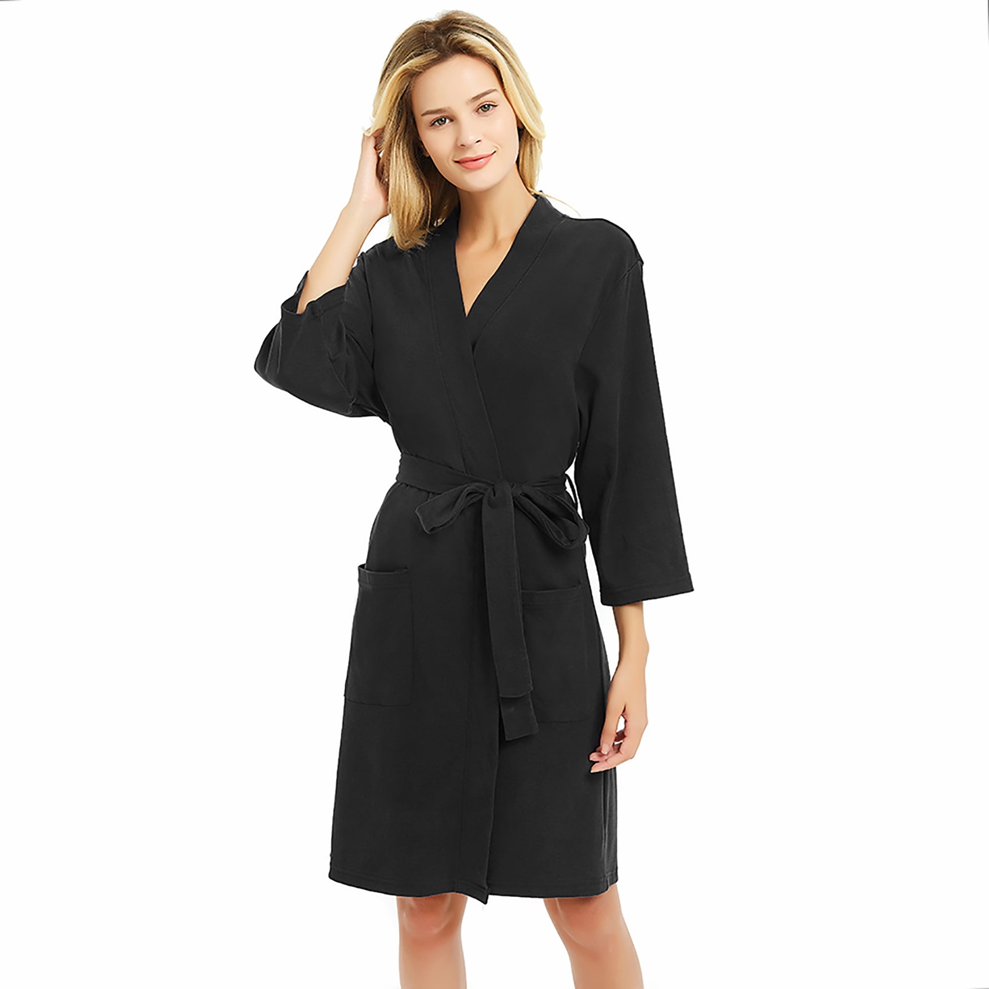 VULCANODON 100% Cotton Womens Robes, Lightweight Knit Short Bathrobe ...